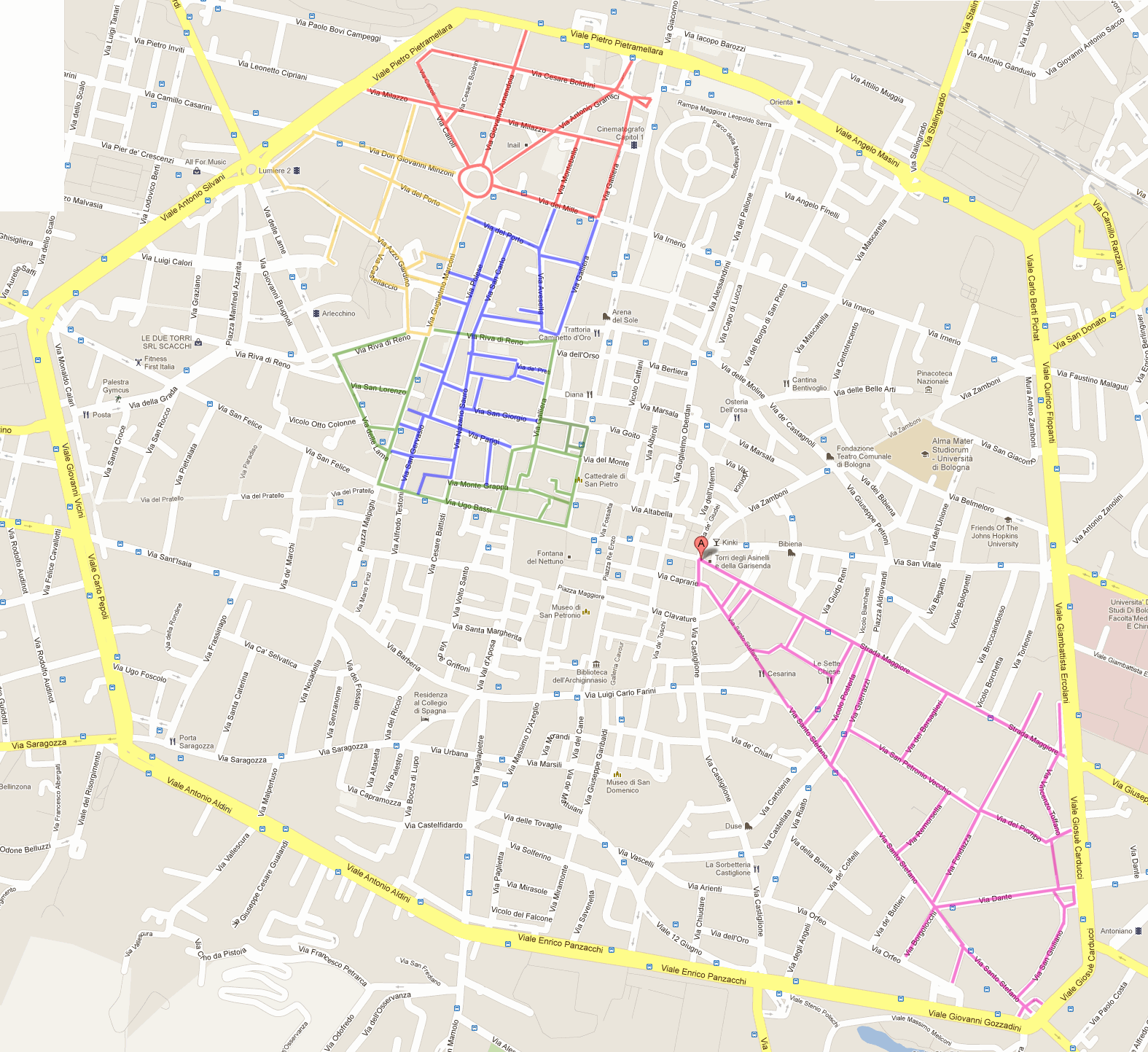 Quadrilatero Bologna Maps