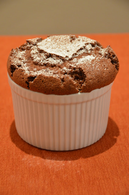 Playing with Flour: Chocolate soufflé with orange crème anglaise