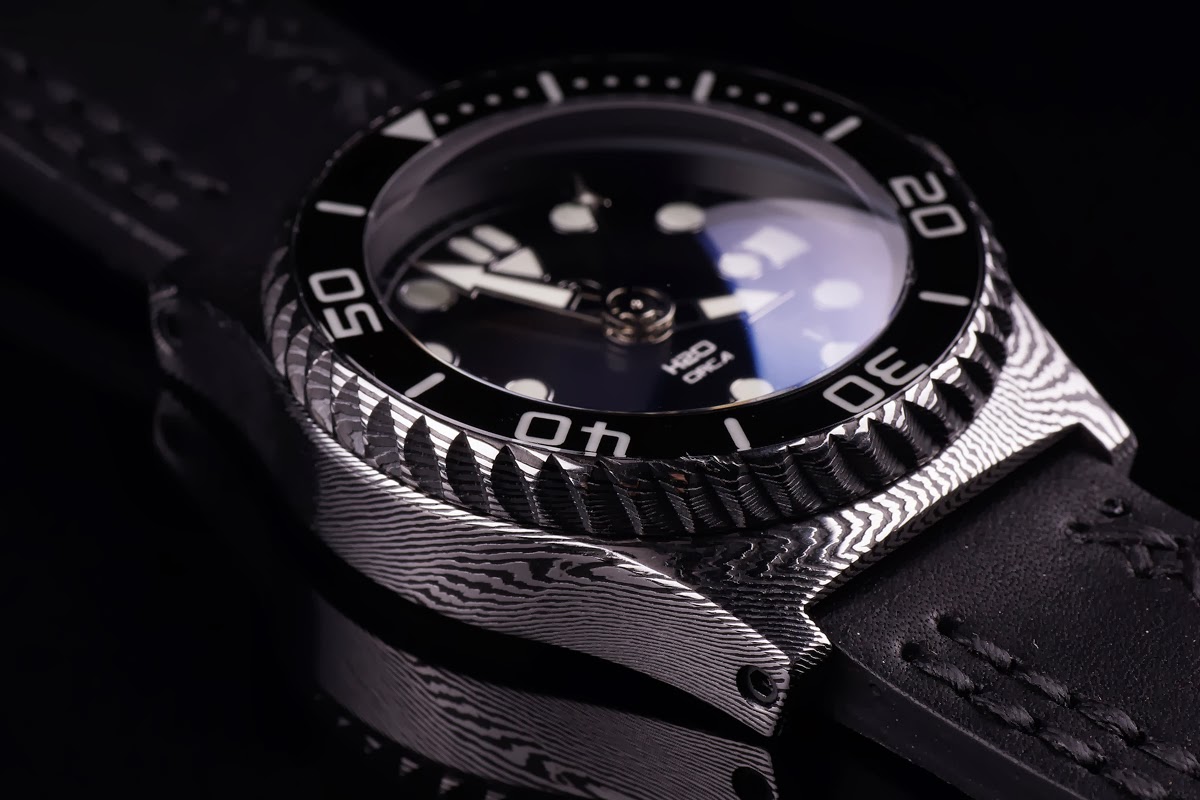OceanicTime: H2O Watches ORCA Dress STAINLESS Damascus STEEL [a depth ...