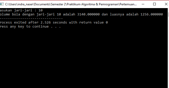 PERTEMUAN 2 DASAR PEMROGRAMAN BAHASA C/C++