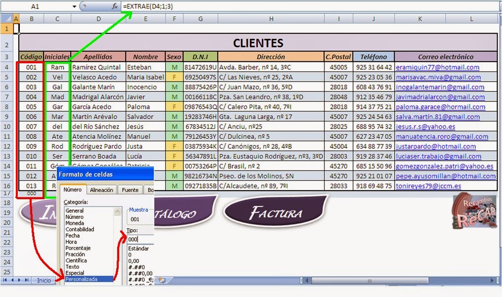 Carmen's Computing Blog: Excel: automatic invoice