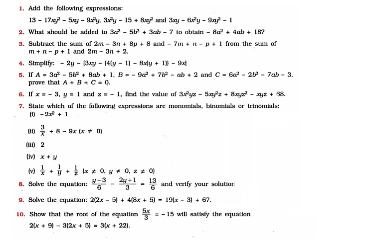 MATHS MAGIC: Test of algebra and linear equation