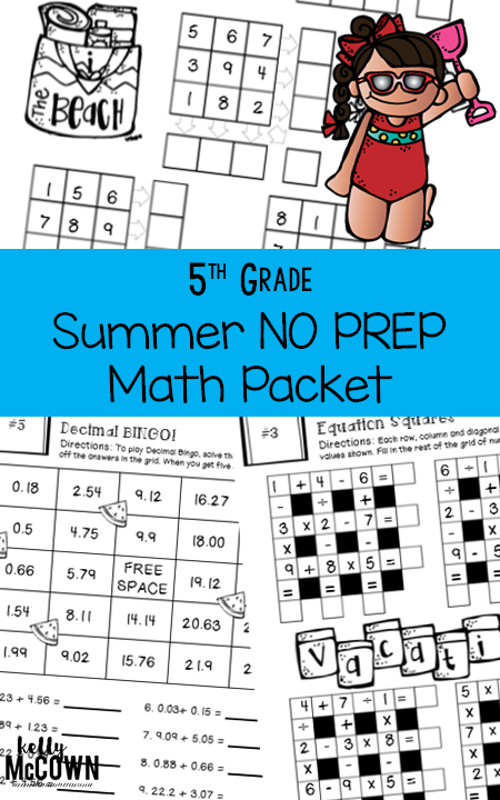 Kelly McCown: Summer Math Packet 5th grade to 6th grade