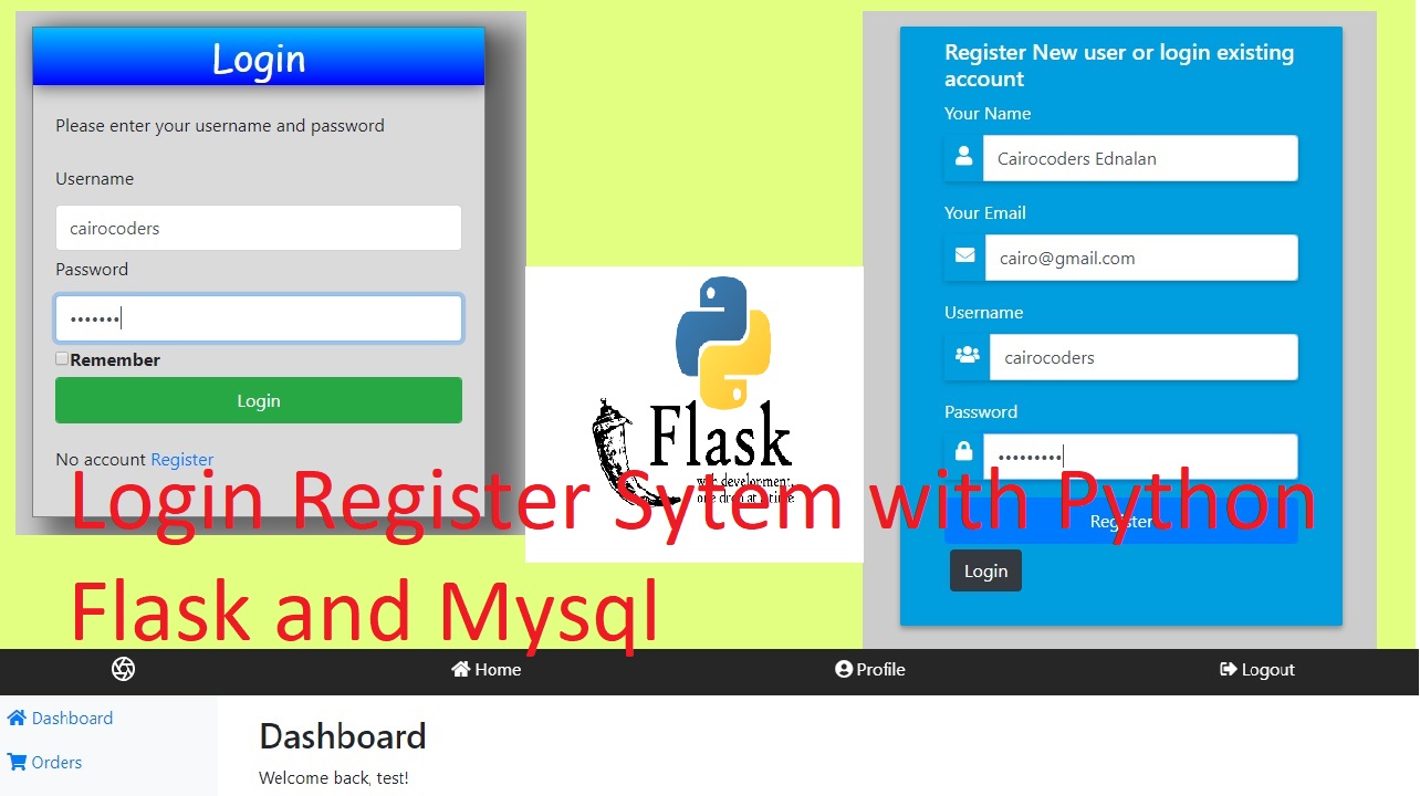Login Register Sytem With Python Flask And Mysql Tutorial101