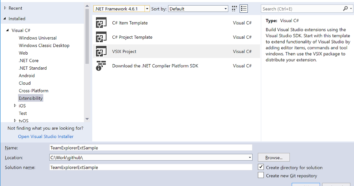Hamid Shahid's Weblog: Extending Team Explorer in Visual Studio 2017
