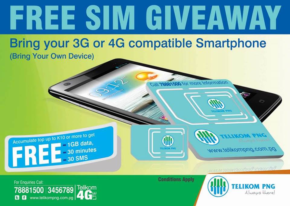 Enjoy cheapest Internet in PNG : Telikom gives out free 4G SIM Cards ...
