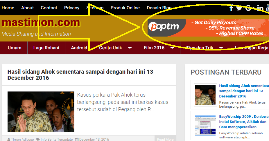 Cara memasang Banner di blog dengan Mudah dan Cepat - mastimon.com