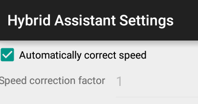 Hybrid Assistant: Automatically correct speed