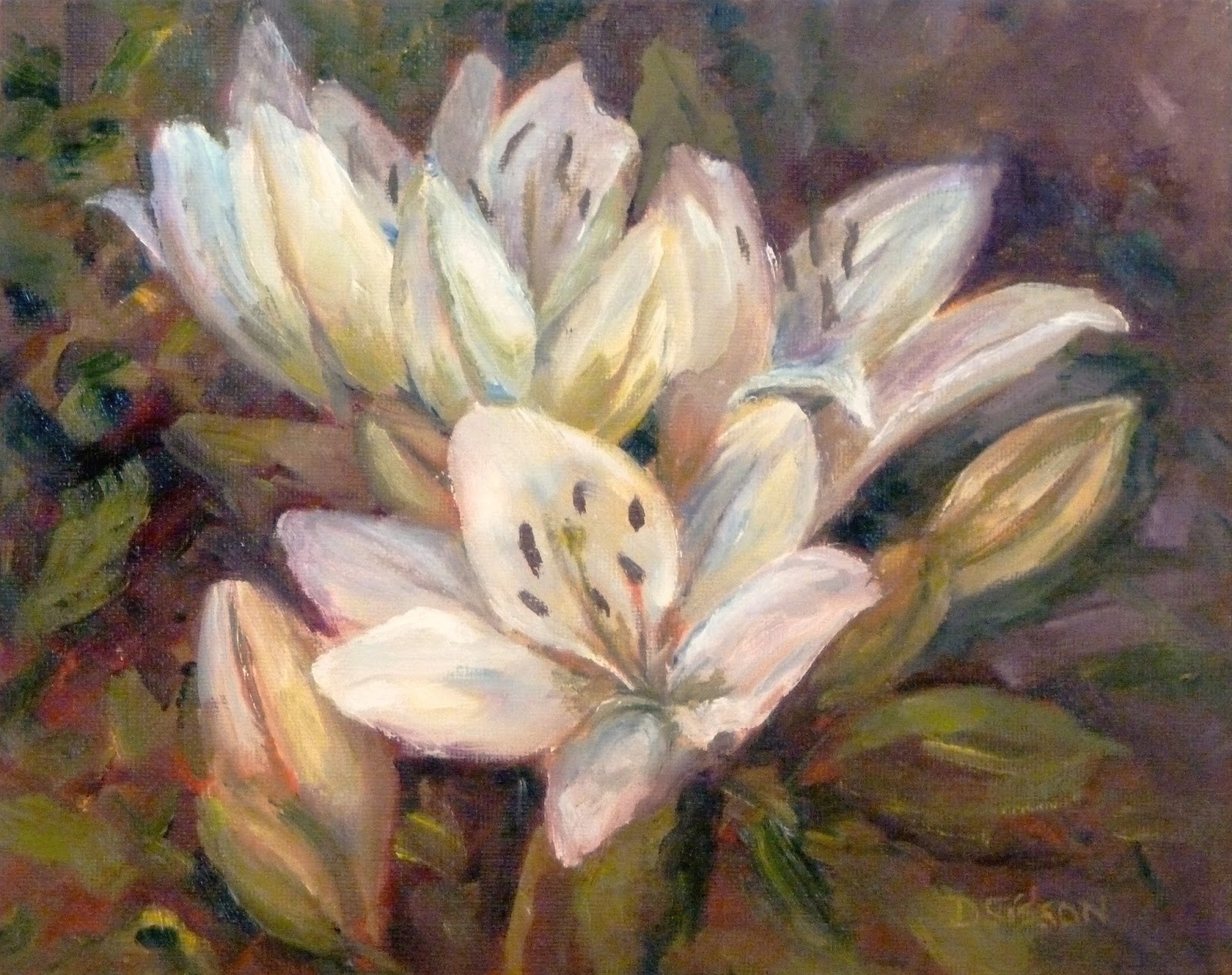 Lily Flower Oil Painting