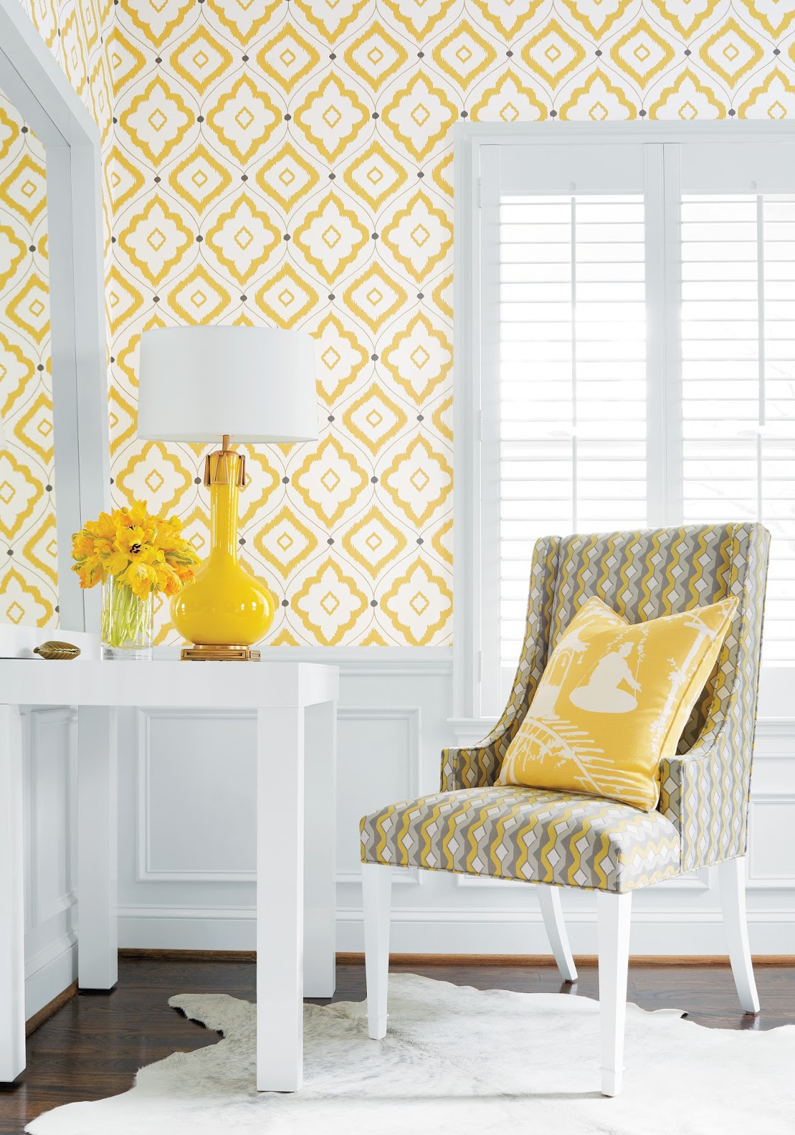 Rosa Dest Interiors Coordinating Wallpaper And Fabric