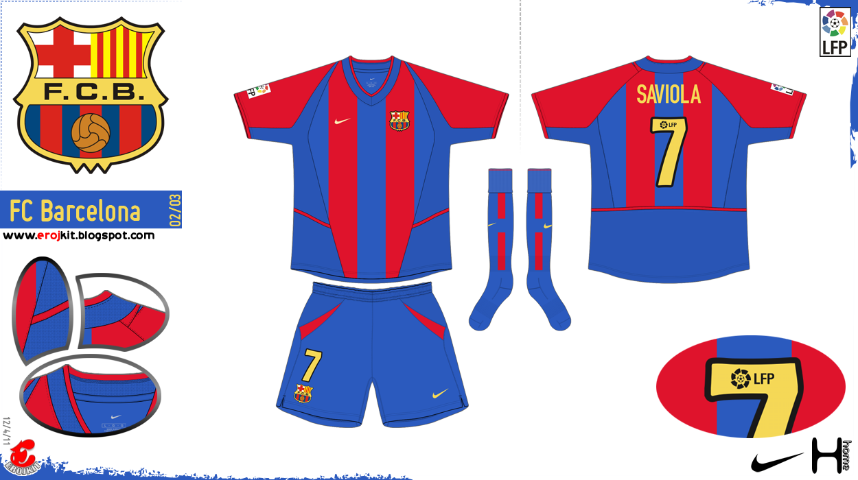 Kit Design, by eroj: 2002-03 Barcelona (Home e Away)
