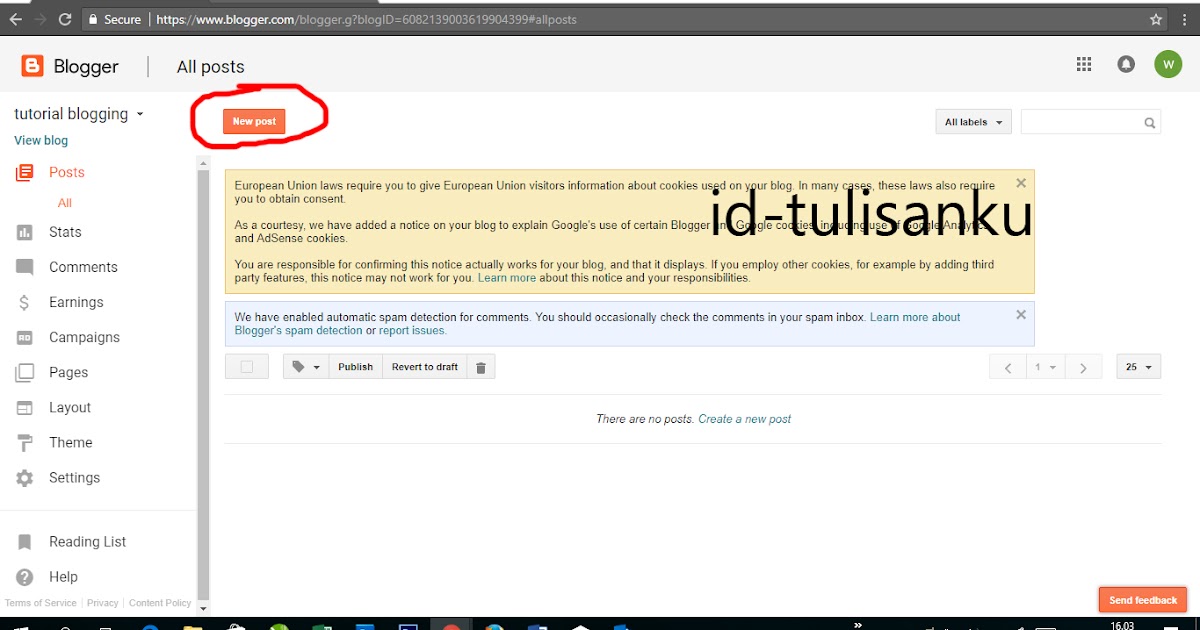 DOSEN BLOGGER: CARA membuat postingan atau artikel atau tulisan di blogger