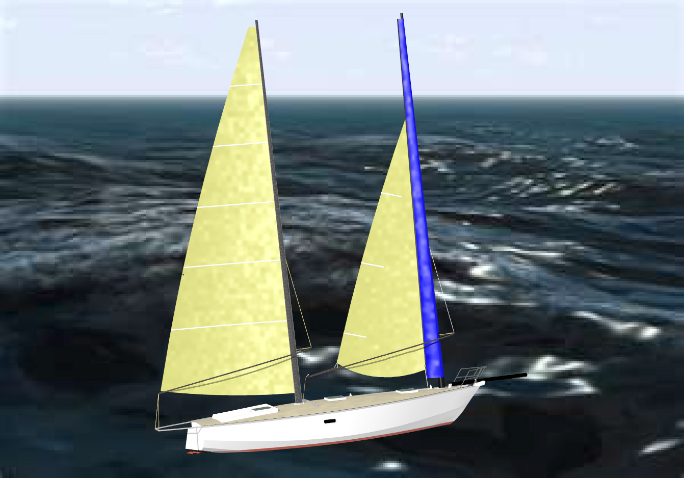 TANTON YACHT DESIGN.: Ocean Going Volkswagen Cat-Ketch with "SockSail".