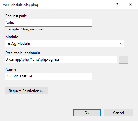 IIS - How to add Module Mapping for PHP