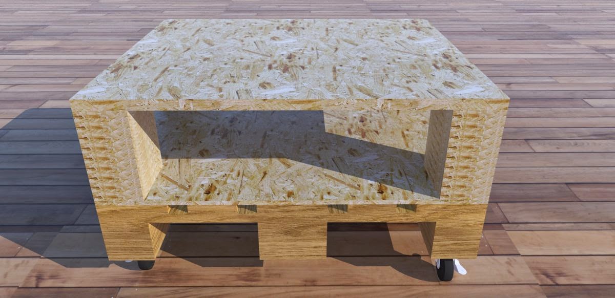 OSB Design - Projekty OSB: Stolik kawowy na kółkach - połączenie palety ...