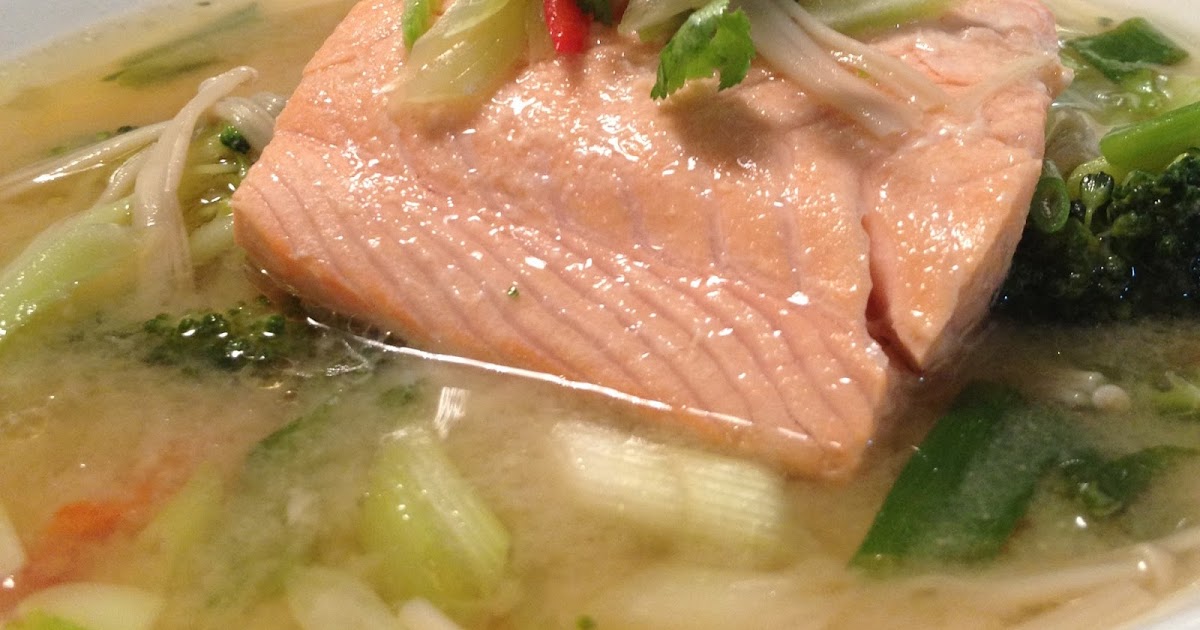 Home Cooked Grub: Salmon Poached in Miso broth