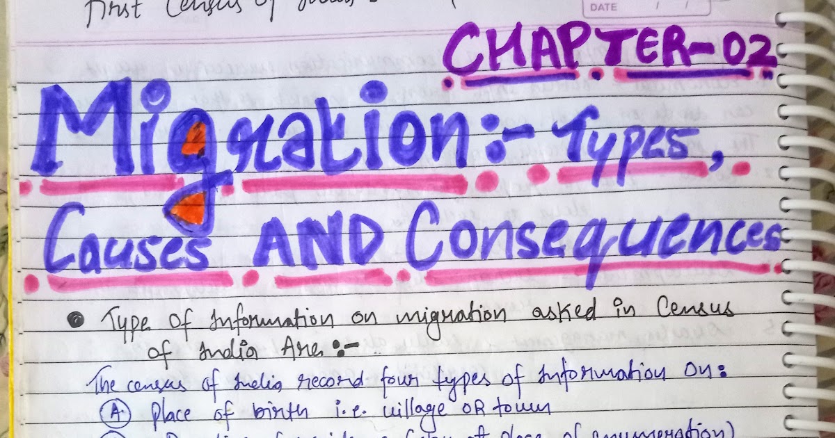 Migration - chapter 2 - [Geography] - Class 12th 'Humanities'