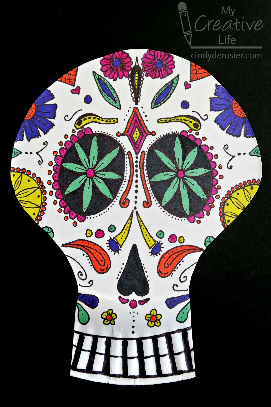 Cindy deRosier: My Creative Life: Day of the Dead: Paper Plate Calavera