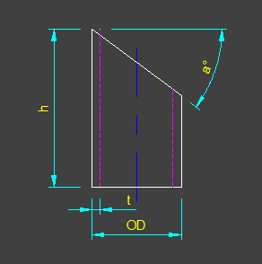 Plate and sheet development: Top truncated cylinder development(Degree°)