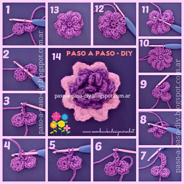 Flor al crochet - diy | Paso a Paso