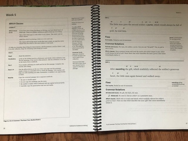 Cummins Life: IEW Fix It! Grammar The Nose Tree Review