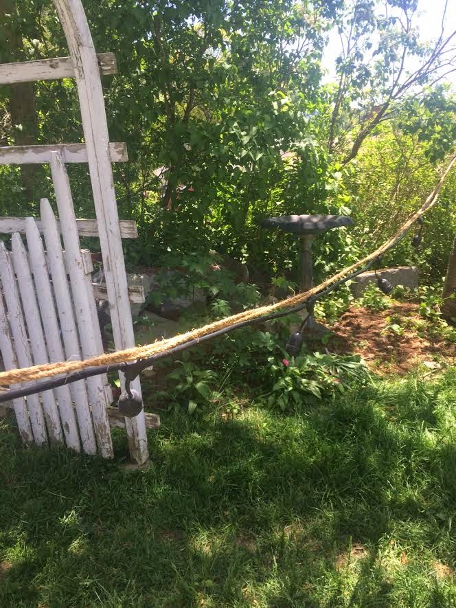 Maison Decor: Our al fresco dining courtyard takes shape with string lights