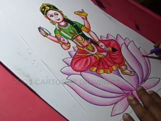 KIDS CARTOON DRAWINGS: How to Draw Goddess Bala Tripura Sundari Drawing