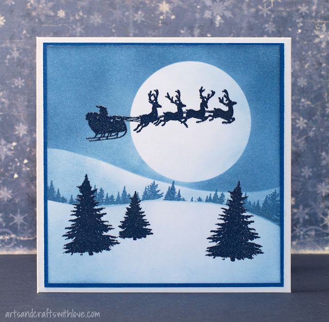 Winter card with blue tones - Elina Stromberg
