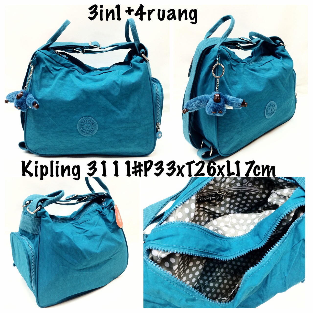 Jual Tas Kipling: Tas Kipling 3111 Tas 3in1 Tas Sandang Tas Jinjing Tas ...