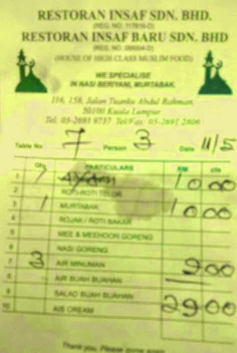 RESTORAN TERLAMPAU! GAMBAR RESIT RESTORAN INSAF CEKIK DARAH PELANGGAN ...