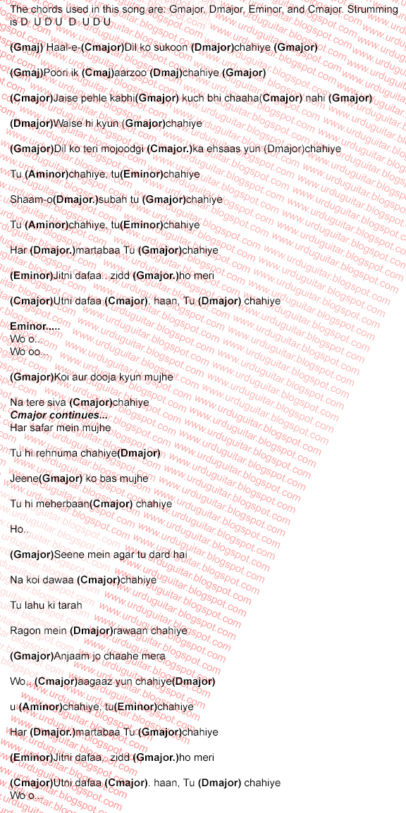 Easy Learn To Play Guitar: Tu Chahiye by Atif Aslam Lyrics and Guitar ...