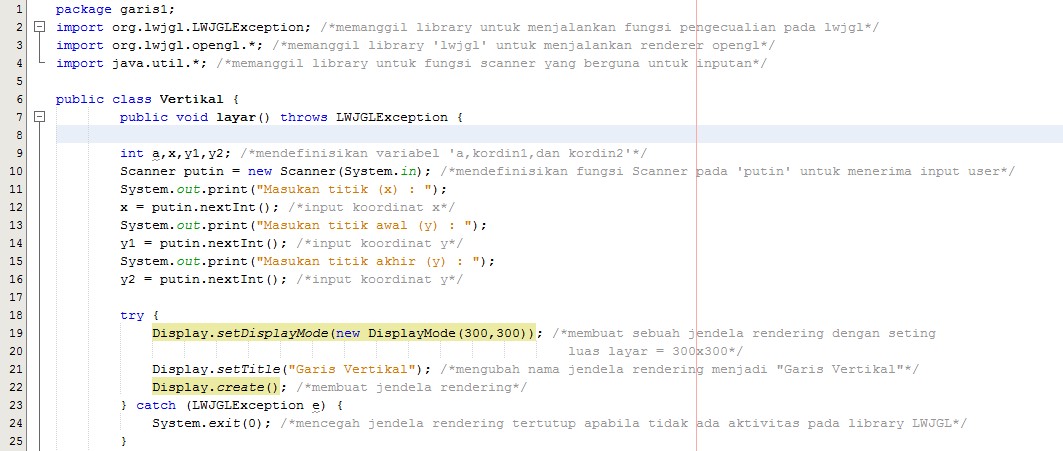 Sekolah yang baru: Membuat Garis Dengan Java + OpenGL
