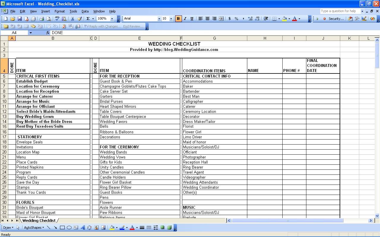 Planning For A Wedding Checklist For Planning A Wedding