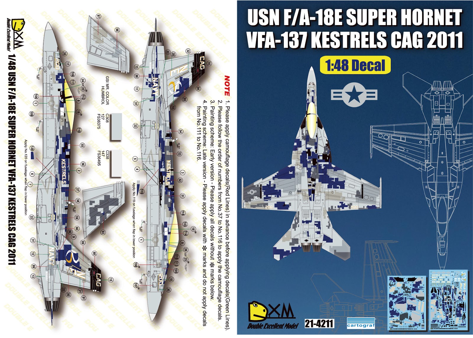 DXM Decals: New Released - 1/48 USN F/A-18E SUPER HORNET VFA137 ...