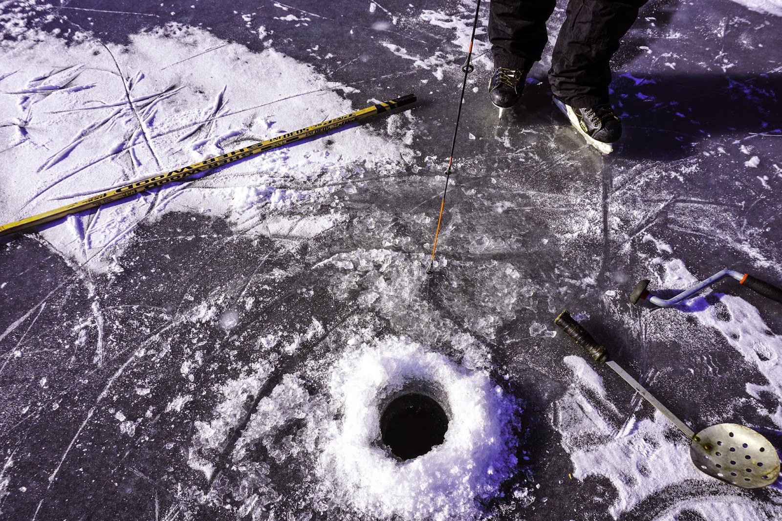 Ice Fishing at Barney's Pond- Lincoln, RI