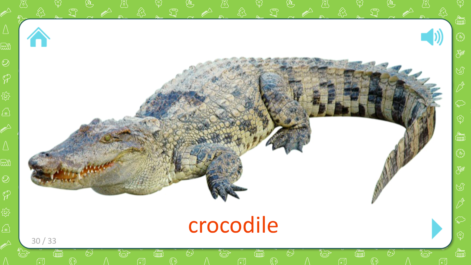 FlashCards For Kids: Crocodile - Wild Animals - Flashcards for Kids
