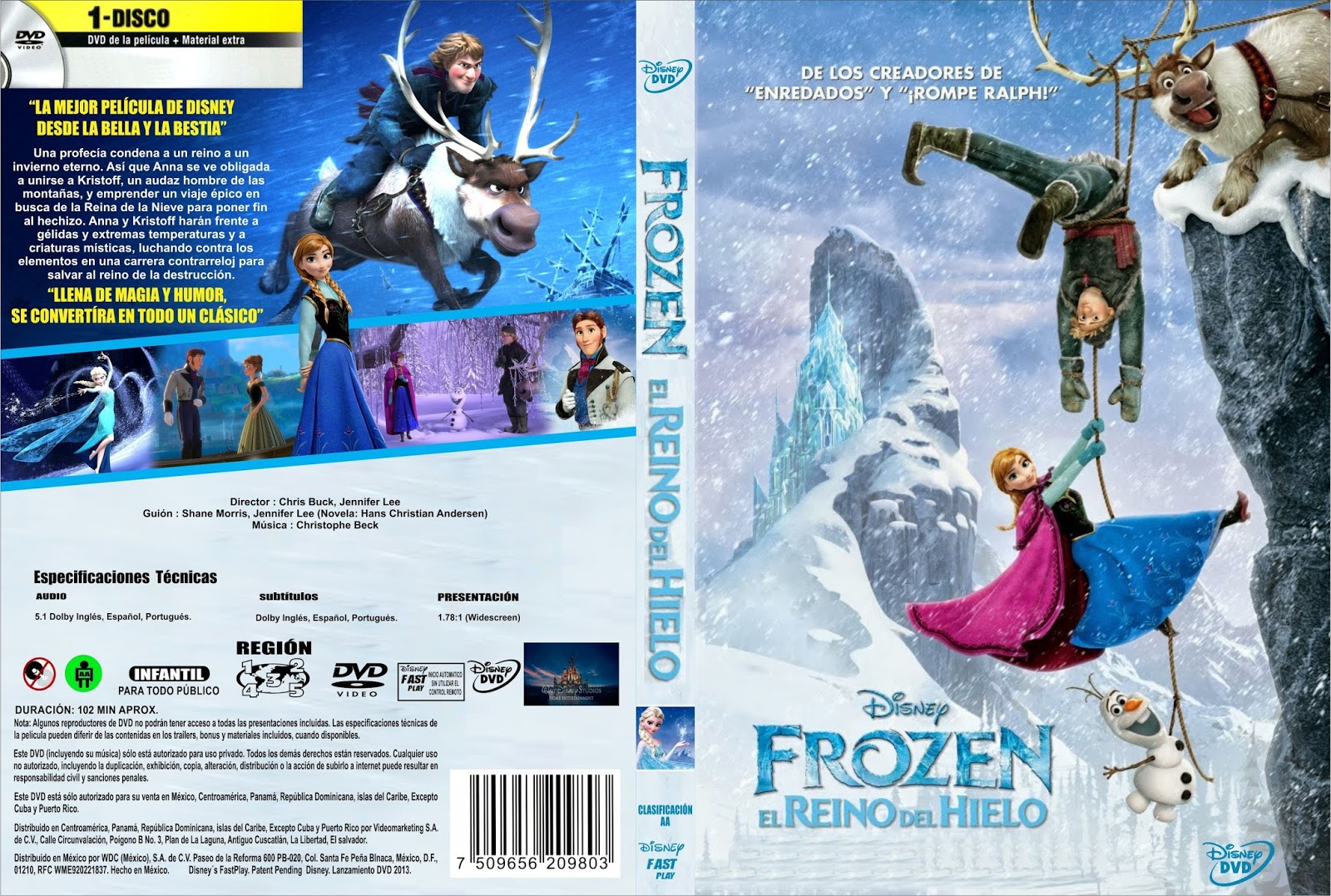 PB | DVD Cover / Caratula FREE: FROZEN - DVD COVER 2013 (*)