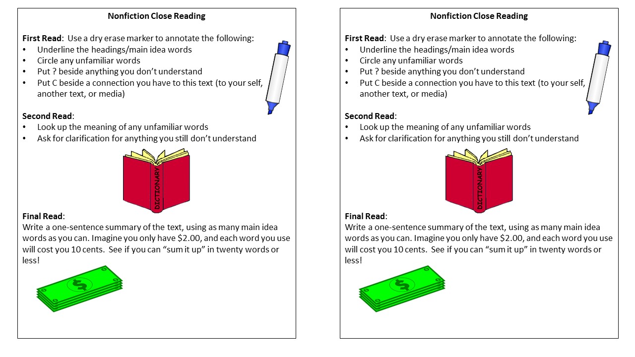 Beg, Borrow, and Teach!: Close Reading Bookmarks for Nonfiction