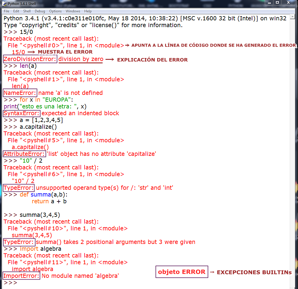 APRENDER A PROGRAMAR CON PYTHON: TRATAMIENTO DE EXCEPCIONES