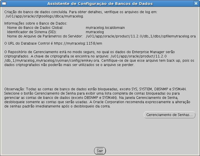 Criando Um Banco De Dados Com O Dbca No Oracle 11g R2 Mytracelog Registro De Um Dba