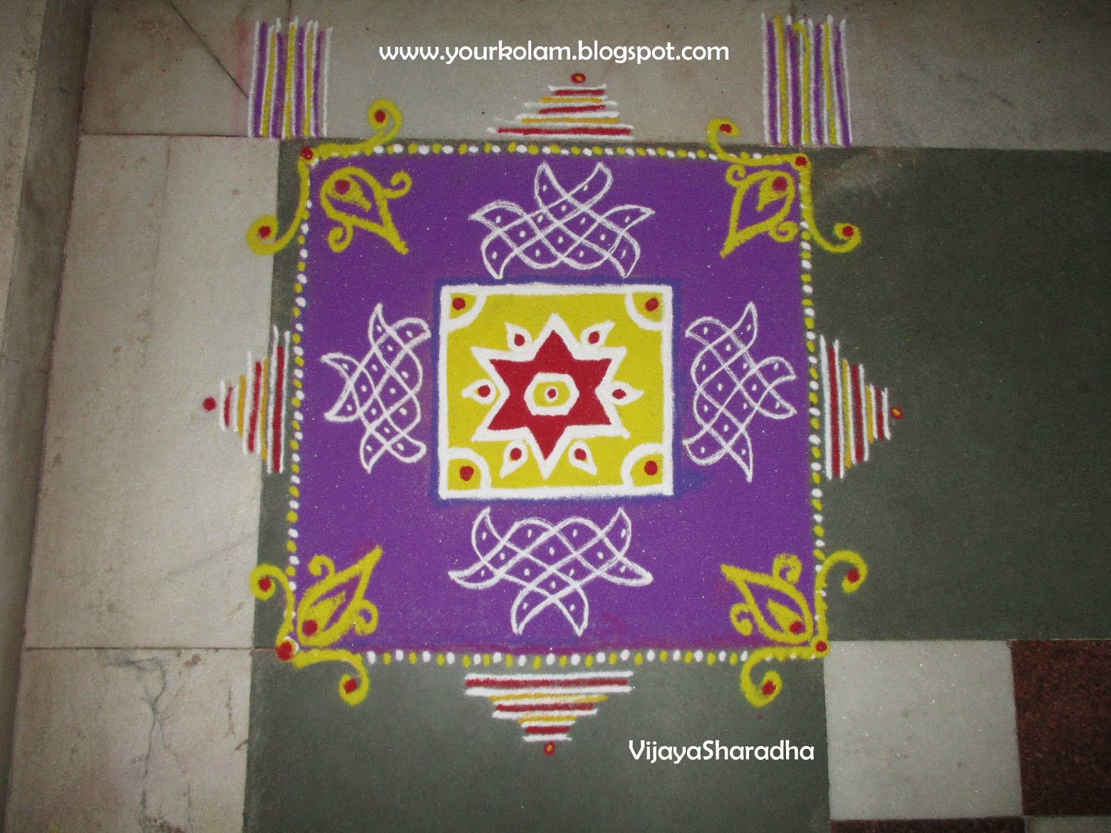 அழியாத கோலம்/ ముగ్గులు / रंगोली : VEL KOLAM - STAR KOLAM