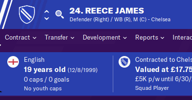 FM20 Wonderkid - Recce James | FM Blog | FM24