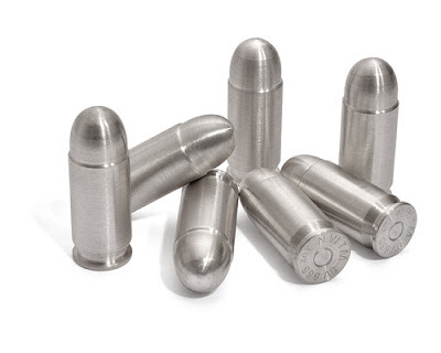 Silver Gold Bar: One Ounce Silver Bullet Bullion Bar 45 Bullet ACP