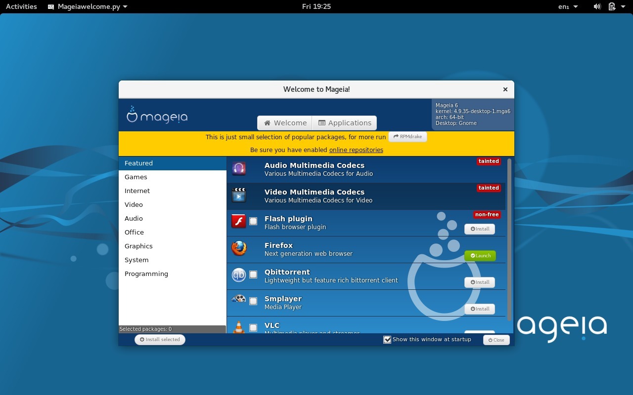 Mageia 6 GNOME edition screenshots