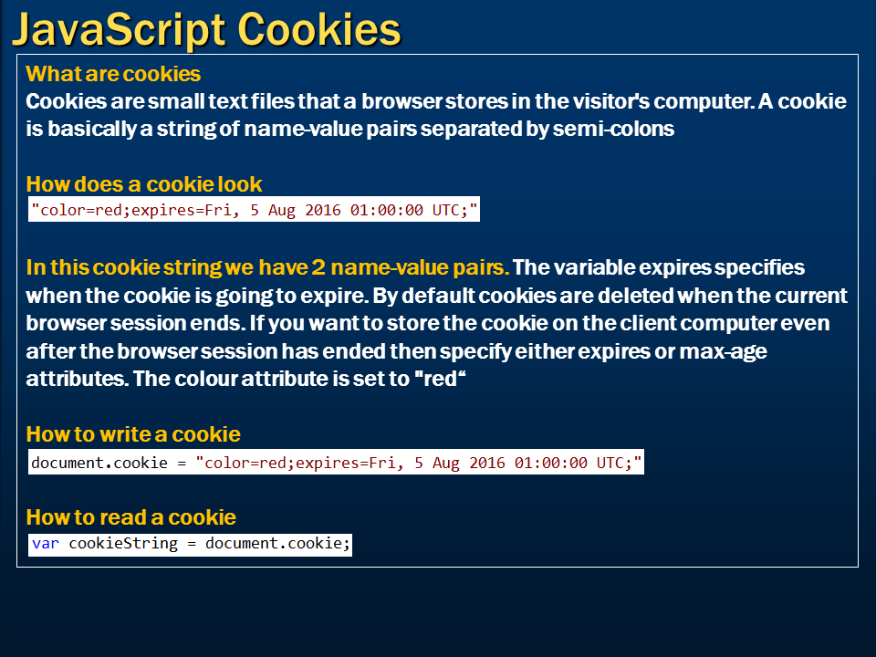 Sql Server Net And C Video Tutorial Javascript Cookies