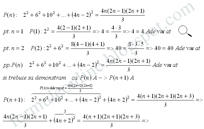 Inductie matematica exercitiu rezolvat 6 - formuleonline