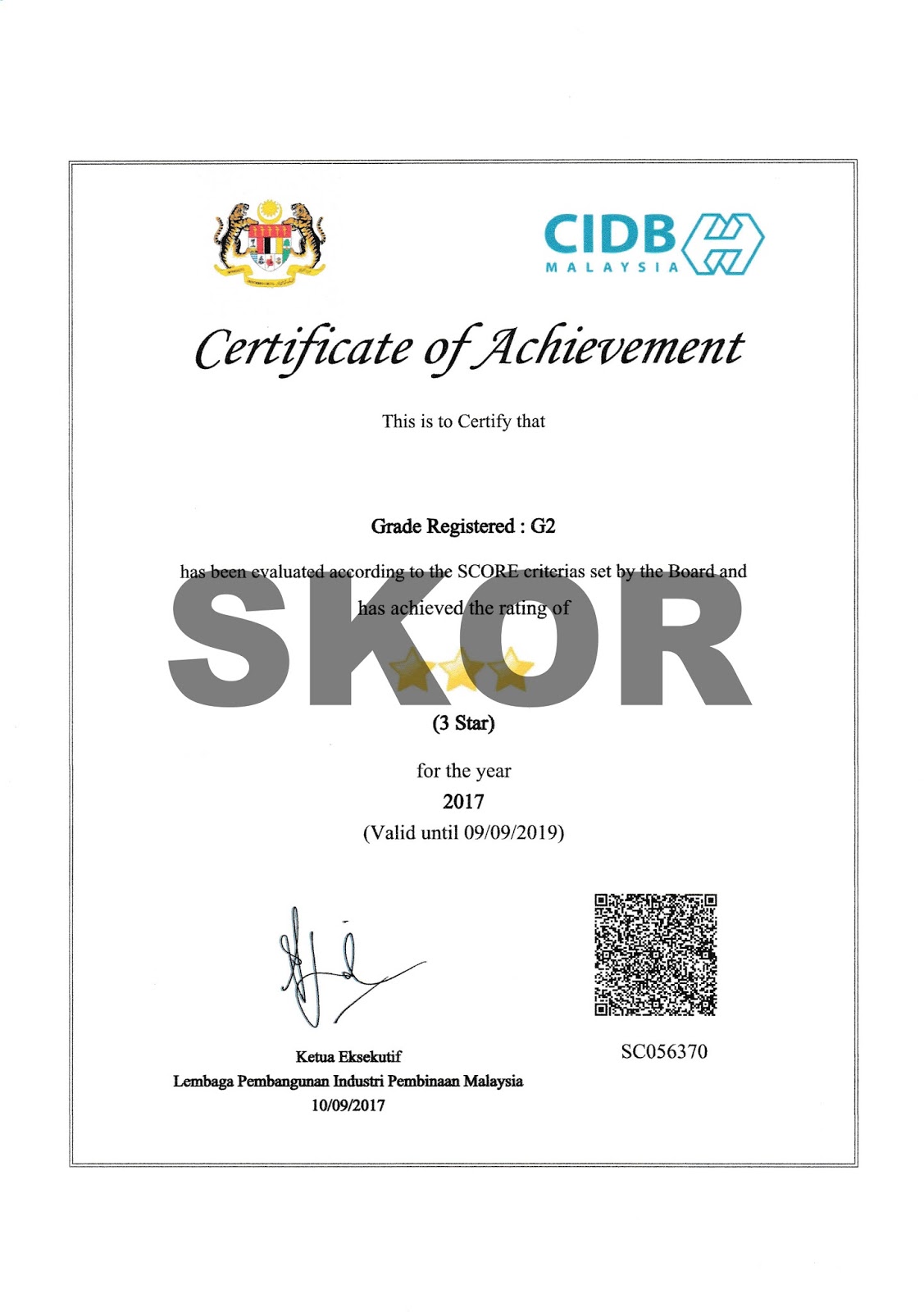 Pendaftaran Lesen CIDB MOF