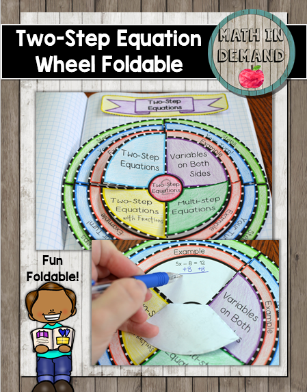 Math in Demand: Two Step Equations Foldable