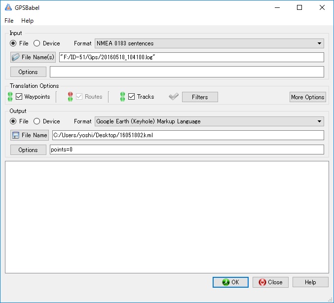 JR1ATA/JA3LKE's BLOG: GPSBabel の使い方（改訂版）