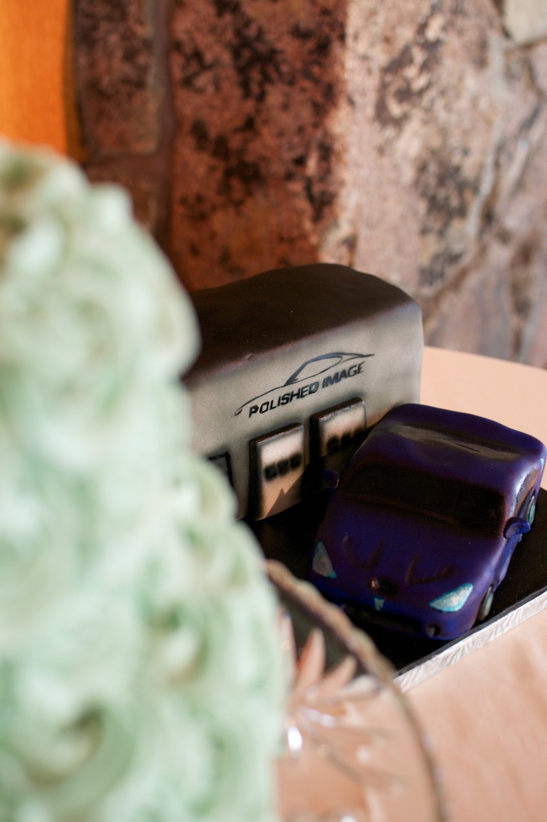 THE MIGHTY BAKER: Mint Green Rose Cake and Dodge Viper Grooms Cake